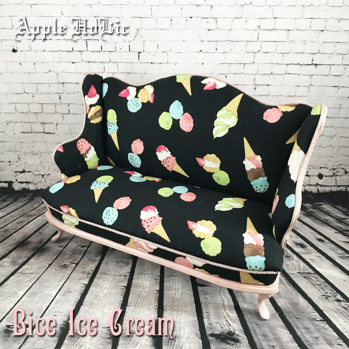 アップルホリックのドール チェア 【 ビーチェ アイスクリーム Bice Ice Cream 】 ブライス サイズ 1/6 ドール用 二人掛け ...